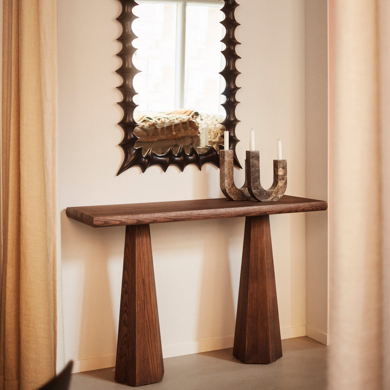Hexagon Console Table Stained Ash – Dusty Deco Us
